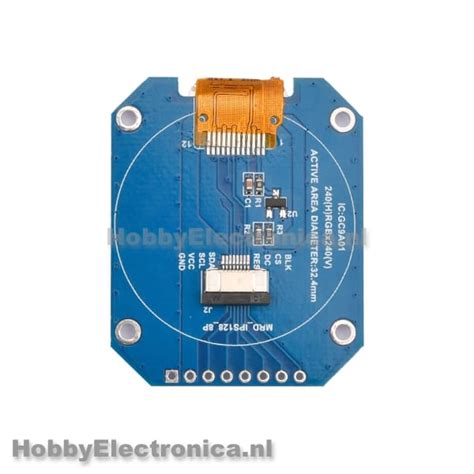 Ronde Tft Module Gc9a01 Pcb Rechthoek Hobbyelectronica