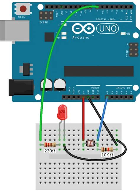 Photoresistor Arduino Schematic Tutorial 6 Using A Photores