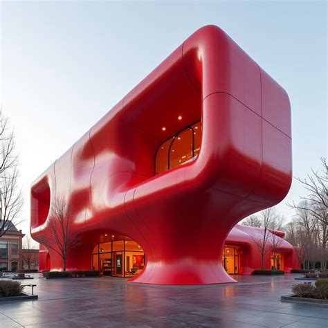 Red Tech Shape Building Stable Diffusion Online