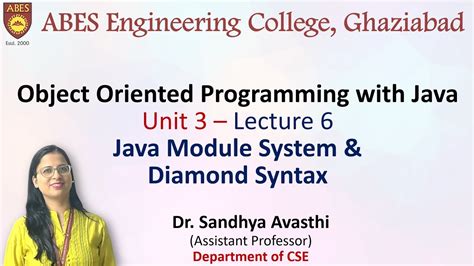 Lecture 6 Unit3 Java Module System And Diamond Syntax Youtube