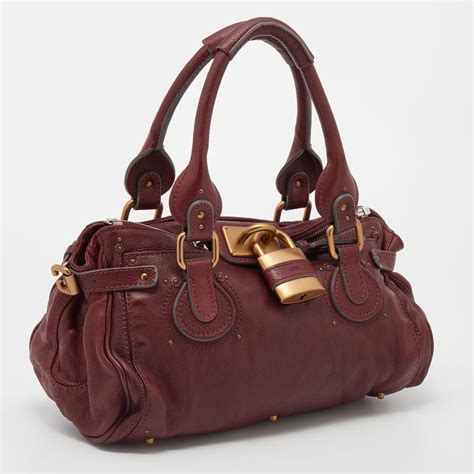 Chloe Crimson Red Leather Medium Paddington Satchel For Sale At 1stdibs
