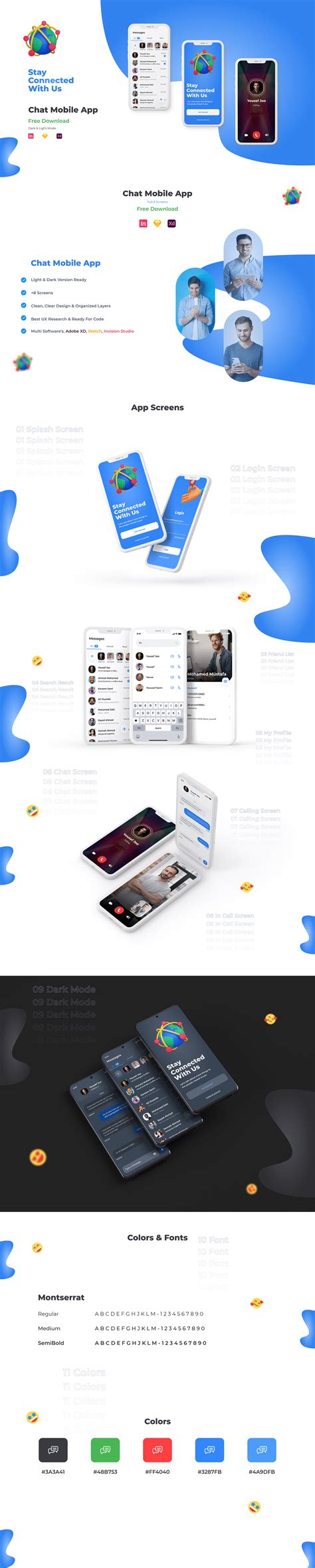 Chatting Mobile App UI UX Design Free Download On Behance