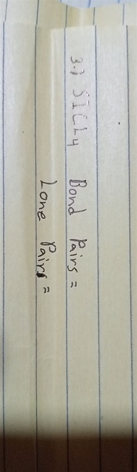 Sicl4 Bond Pairs Lone Pairs Filo