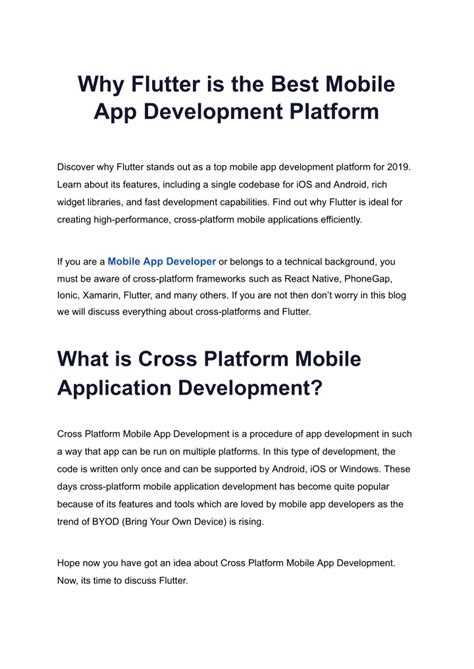 ppt why flutter is the best mobile app development platform
