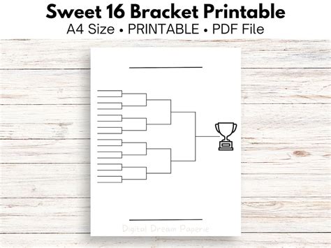 Free Printable Sweet 16 Bracket Updated Printables For Everyone