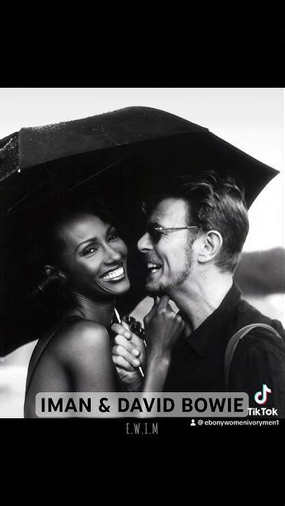 Ewim ‘celeb Spotlight Rocker David Bowie🕊️and Wife Supermodel Iman Shorts Interracial Swirl