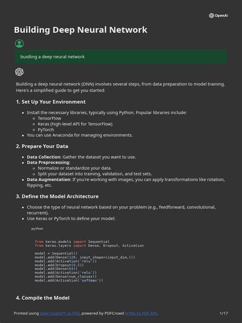 Building Deep Neural Network Pdf Artificial Neural Network Deep Learning