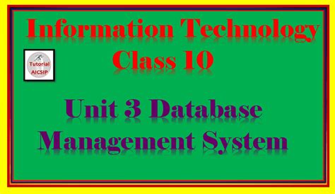 Comprehensive Notes Unit3 Database Management System Class10