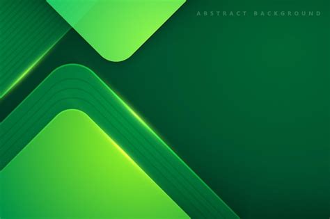 Premium Vector Modern Green Abstract Background With Glowing Rounded Rectangle Shapes