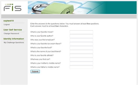 Fis Client Self Service Portal Help