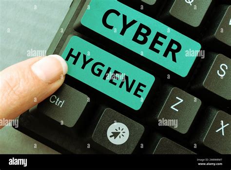 Hand Writing Sign Cyber Hygiene Business Overview Steps That Computer Users Take To Improve