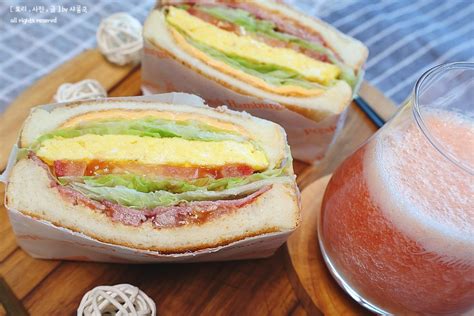 베이컨 치즈 토마토 샌드위치 만들기 Blt샌드위치 홈브런치 디저트