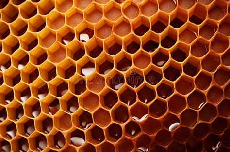 Close Up View Of A Honeycomb Structure Showcasing Hexagonal Cells And