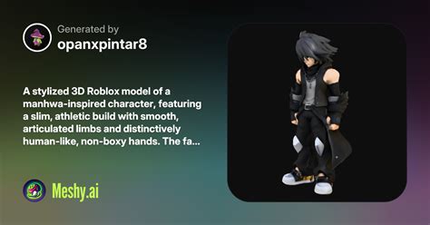 A Stylized 3d Roblox Model Of A Manhwa Inspired Character Featuring A