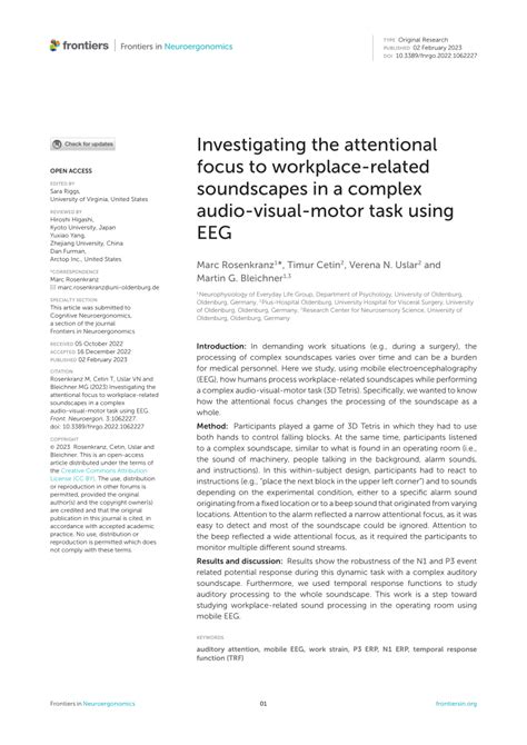 Pdf Investigating The Attentional Focus To Workplace Related
