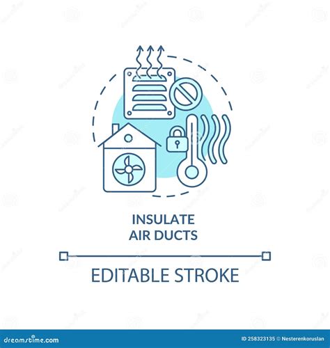 Insulate Air Ducts Concept Icon Cartoon Vector 258397981
