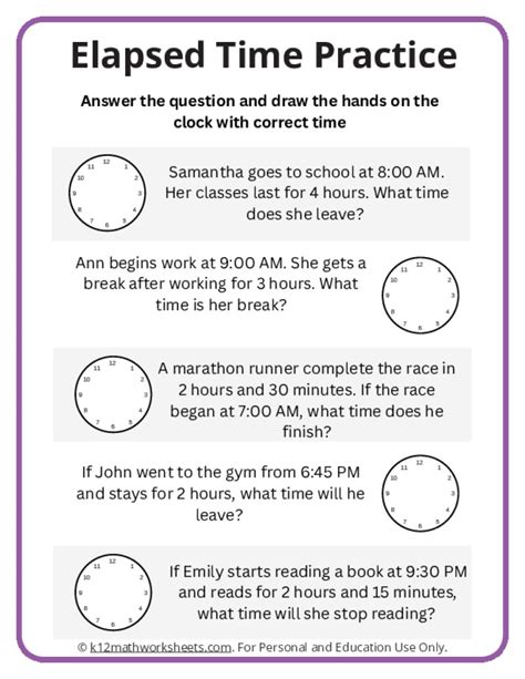 Elapsed Time Word Problems 2nd Grade Interactive Math Lesson Elapsed
