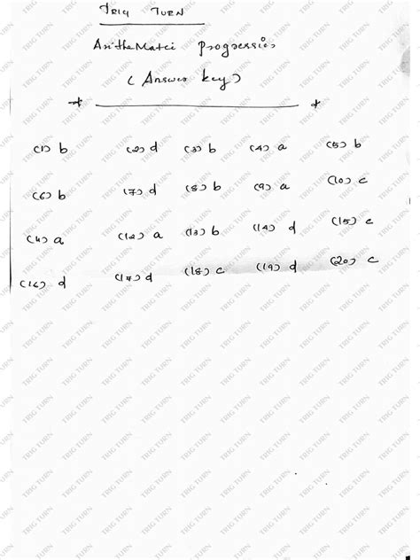 Arithmetic Progression Answers Pdf