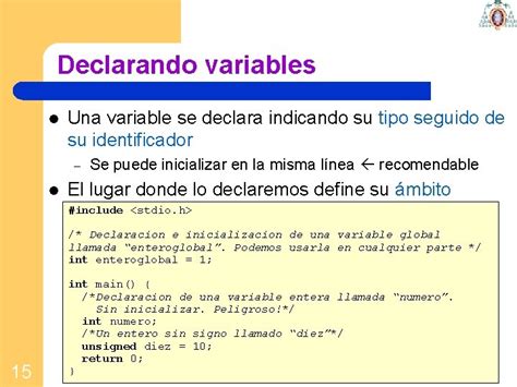 El Lenguaje De Programacin C Identificadores Y Variables