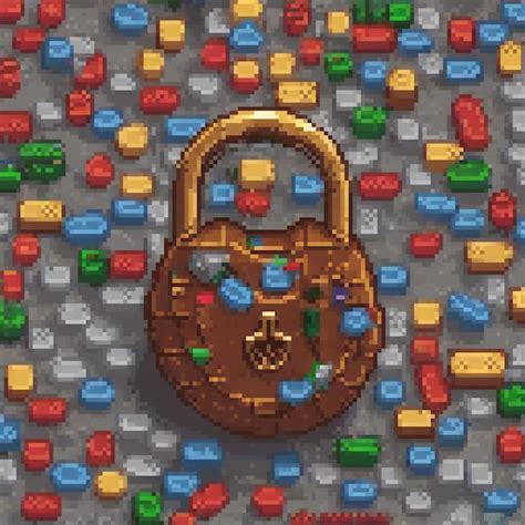 Pixel Art Maze With A Central Padlock Premium Ai Generated Image