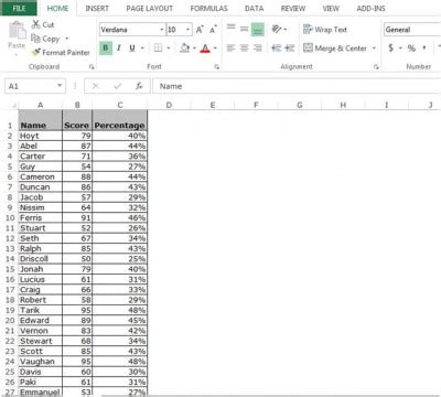 Selecting The Current Region List In Microsoft Excel 2010