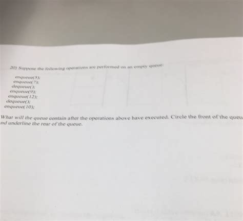 solved suppose the following operations are performed on an
