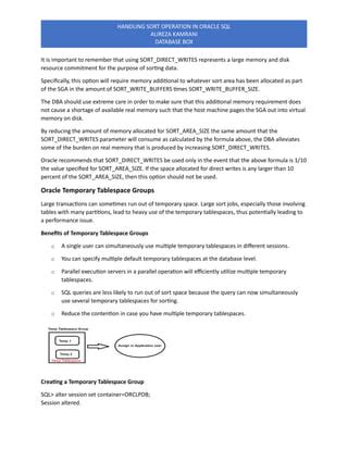 HANDLING SORT OPERATION IN Oracle SQL Overview PDF