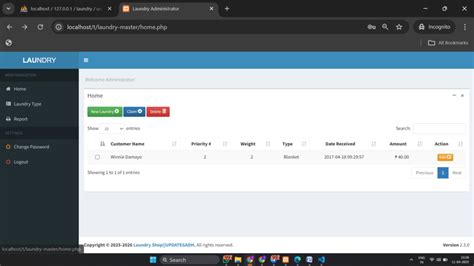 Laundry Management System Using Php Mysql Complete Web App