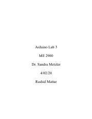 Arduino Lab Pdf Arduino Lab ME Dr Sandra Metzler Rashid Mattar Problem Int