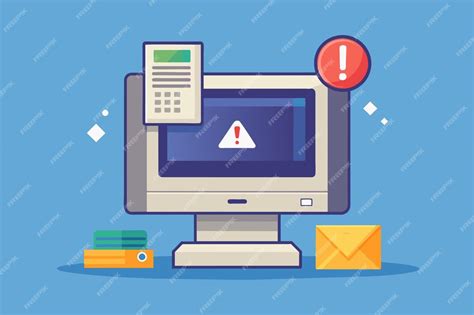 premium vector a computer monitor displaying an error message with a