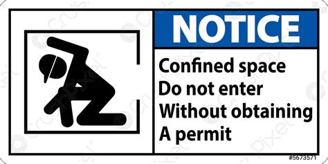 Confined Space Do Not Enter Without Obtaining Permit Stock Vector