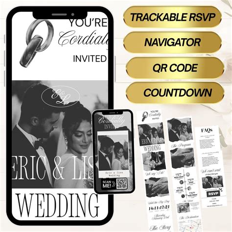 Web Wedding Invitation With Trackable Rsvp Countdown Jpeg Qr Code And