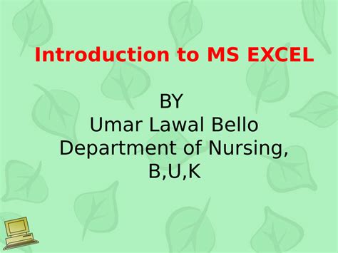 Pdf Intro To Excel Nursing Informatics