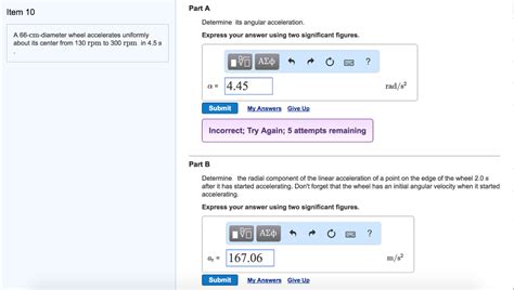 Solved Part A Tem Determine Its Angular Acceleration Chegg