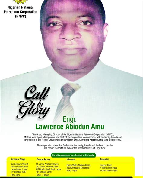 Nnpc Former Gmd Engr Amu Is Dead Politics Nigeria