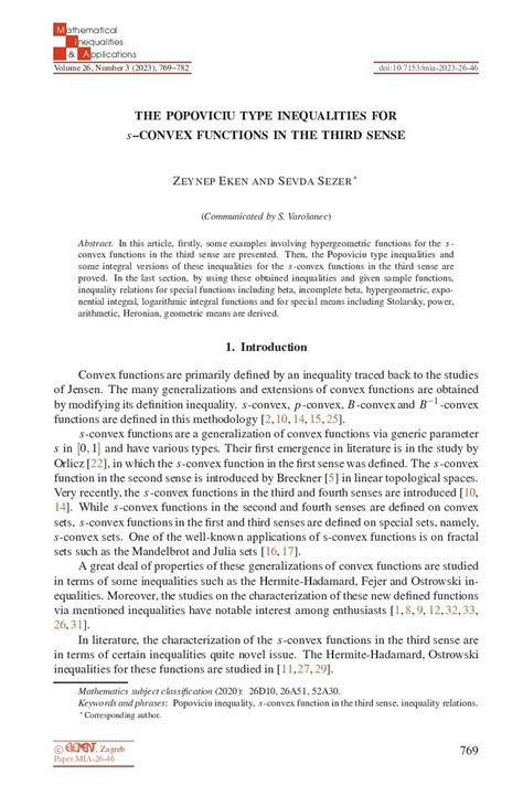 The Popoviciu Type Inequalities For S Convex Functions In The Third Sense Researchback