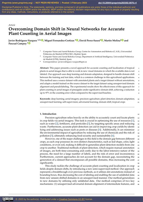 Pdf Overcoming Domain Shift In Neural Networks For Accurate Plant