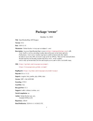 Fillable Online OpenWeatherMap API WrapperOpenWeatherMap For R Fax Email Print PdfFiller