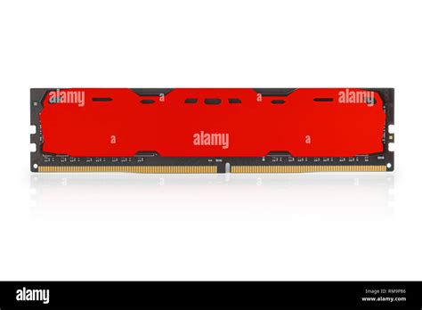 Modern Red Ddr Ram Memory Module With Blank Case Isolated On White