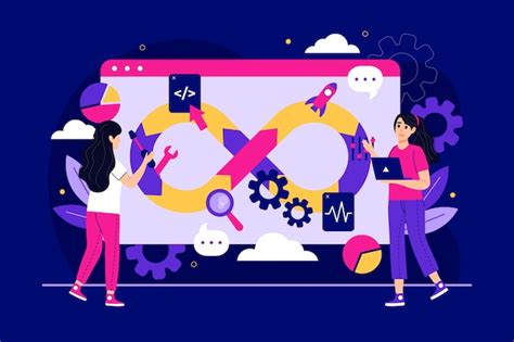 Free Vector Hand Drawn Flat Design Devops Illustration