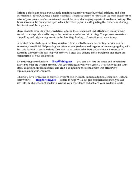 Should The Thesis Be The First Sentence Pdf Essays Thesis