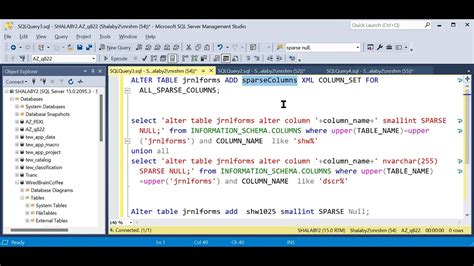 sparse columns in sql server demo إضافة أكثر من 1024 عمود لجدول youtube
