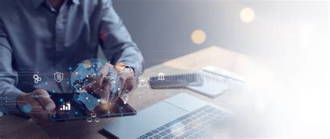 Digital Technology Concept Computer Programmer Using Digital Tablet