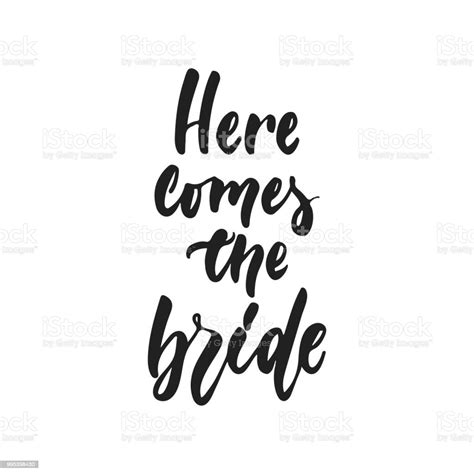 여기에 신부손으로 그린된 웨딩 로맨틱 레터링 문구는 흰색 배경에 고립 된 온다 초대장 인사말 카드 디자인 사진 오버레이 대 한
