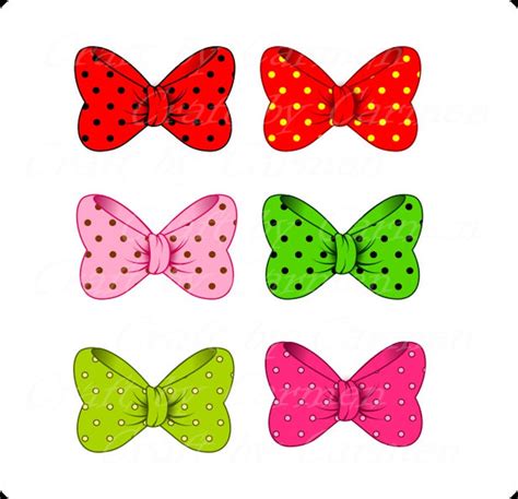 Bows Clip Art Cute Bows Polka Dot Bow Digital Art Etsy