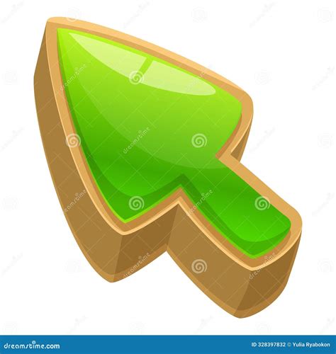 Green Mouse Cursor Pointing At Something On White Background Stock Illustration Illustration
