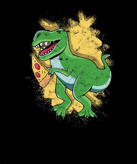 Dinosaur Eating A Slice Of Pizza Tyrannosaurus Digital Art By Anthony