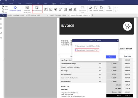 how to extract multiple invoices to a single file from scanned pdf