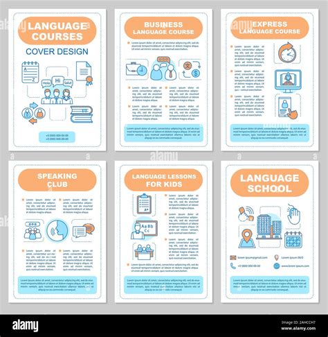 Foreign Language School Brochure Template Layout Flyer Booklet
