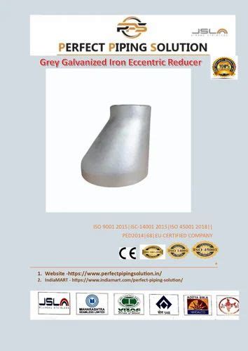 Socketweld Reducing Grey Galvanized Iron Eccentric Reducer For Gas Pipe 4 Inches X 3 Inches At